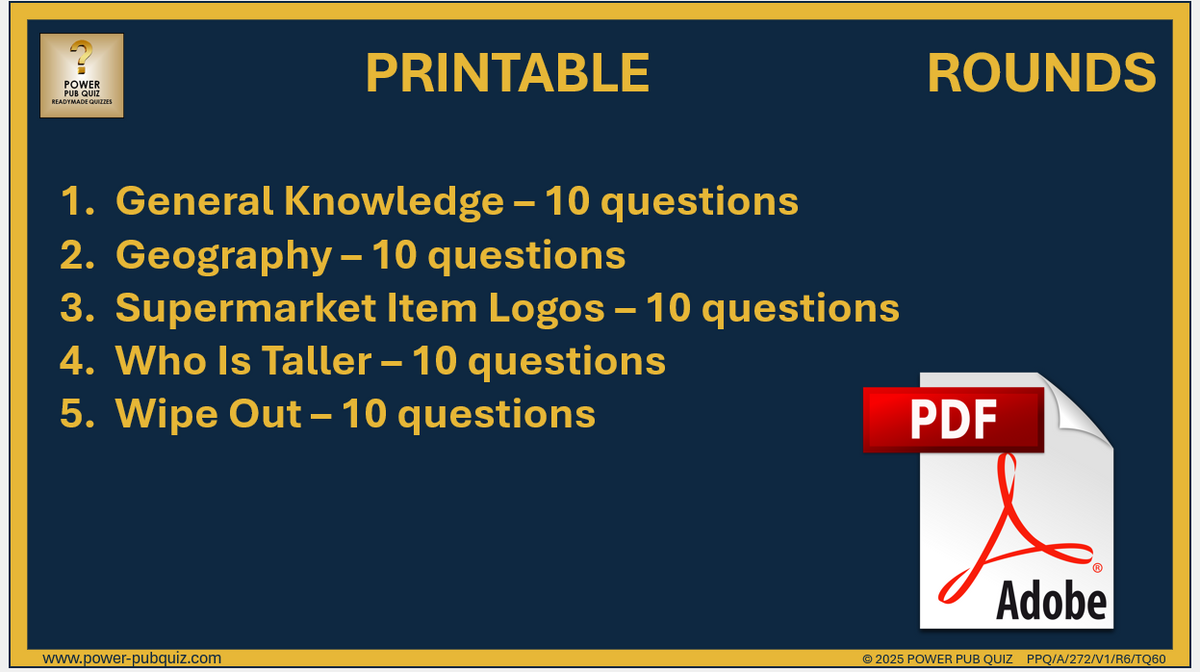 Pub Quiz – Power Pub Quiz
