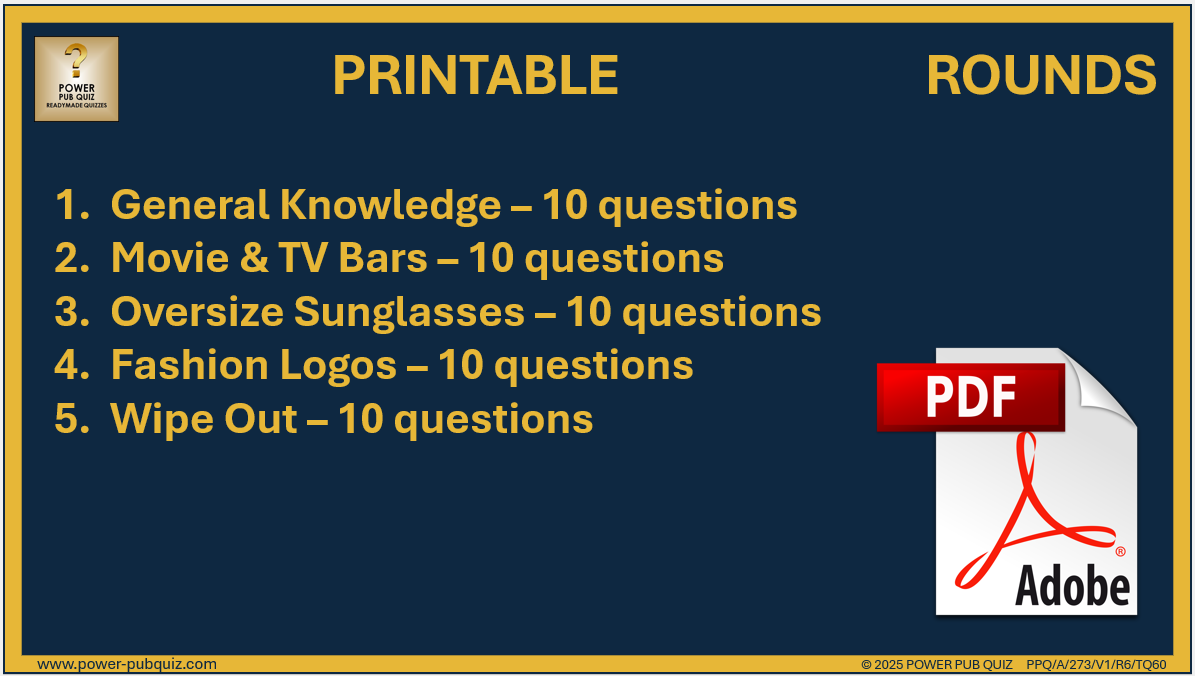 Pub Quiz – Power Pub Quiz