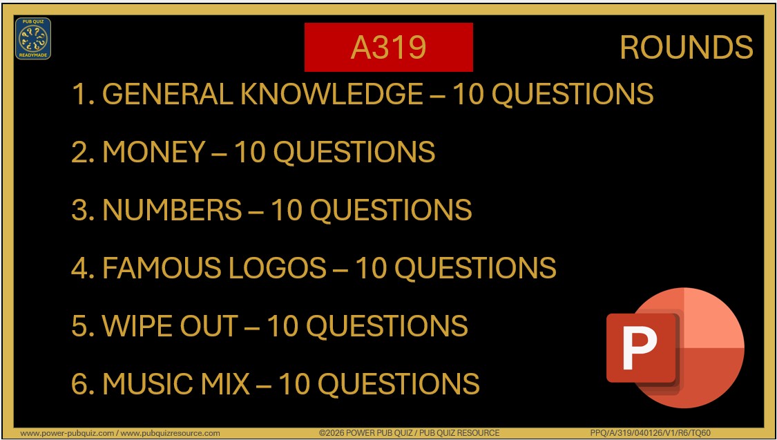 A319 Pub Quiz (04 Jan 2026) - PowerPoint Format – Power Pub Quiz