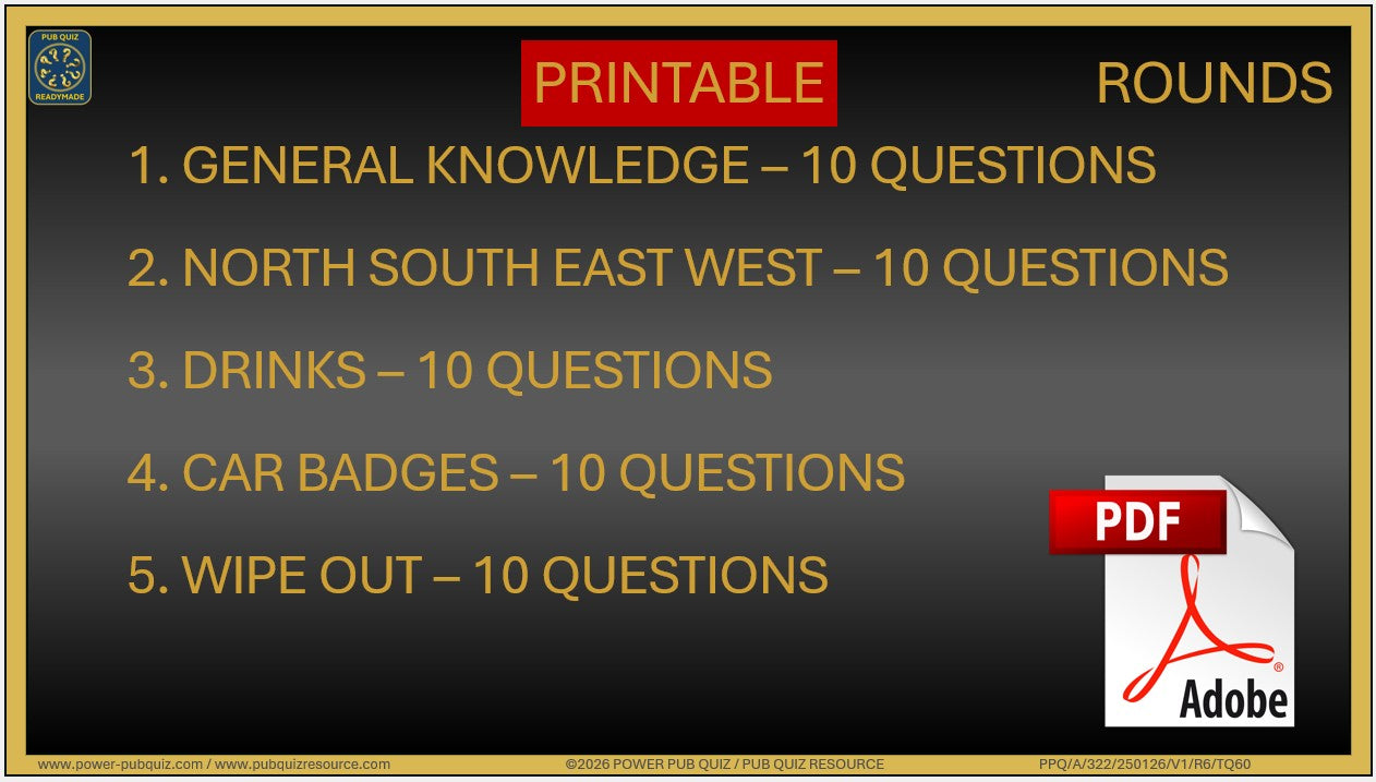 Pub Quiz – Power Pub Quiz