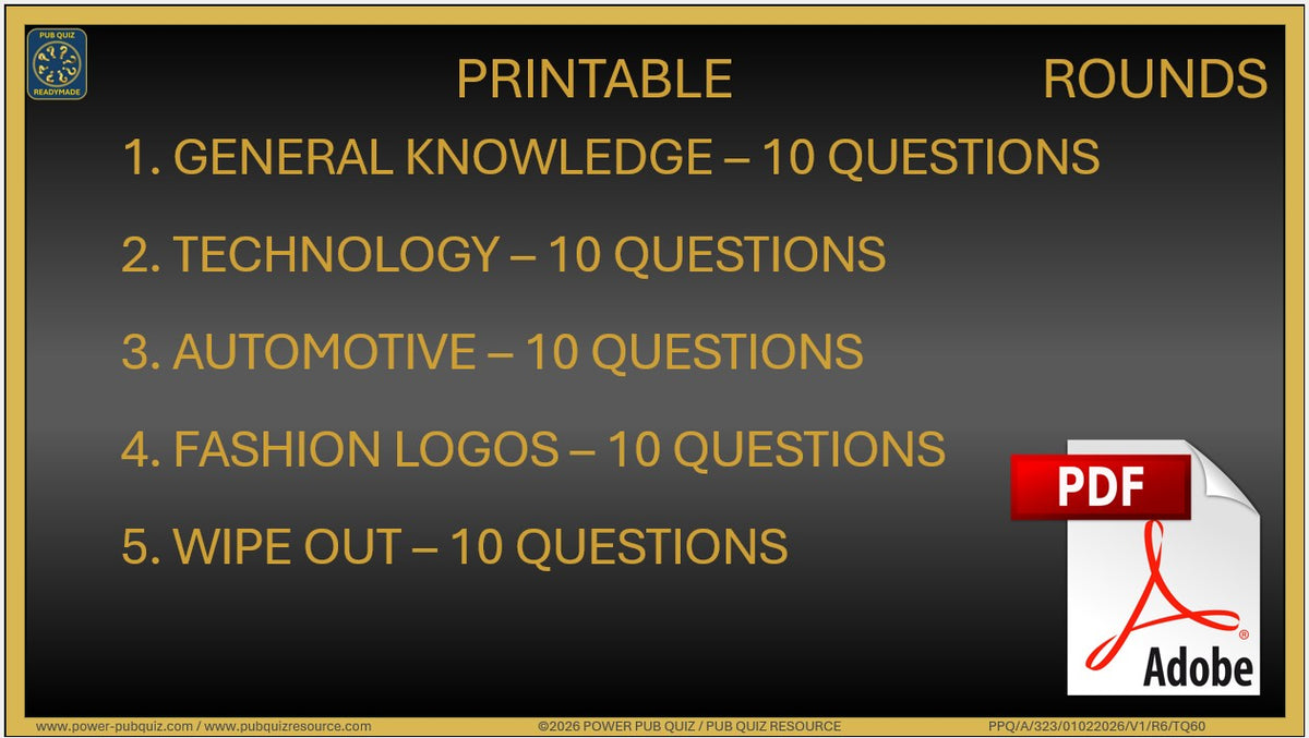Pub Quiz – Power Pub Quiz