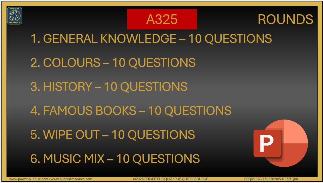 A325 Pub Quiz (15 Feb 2026) - PowerPoint Format – Power Pub Quiz