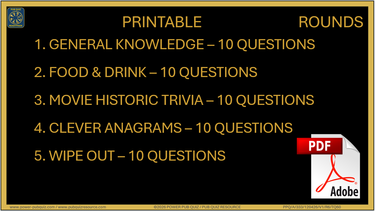 Pub Quiz – Power Pub Quiz