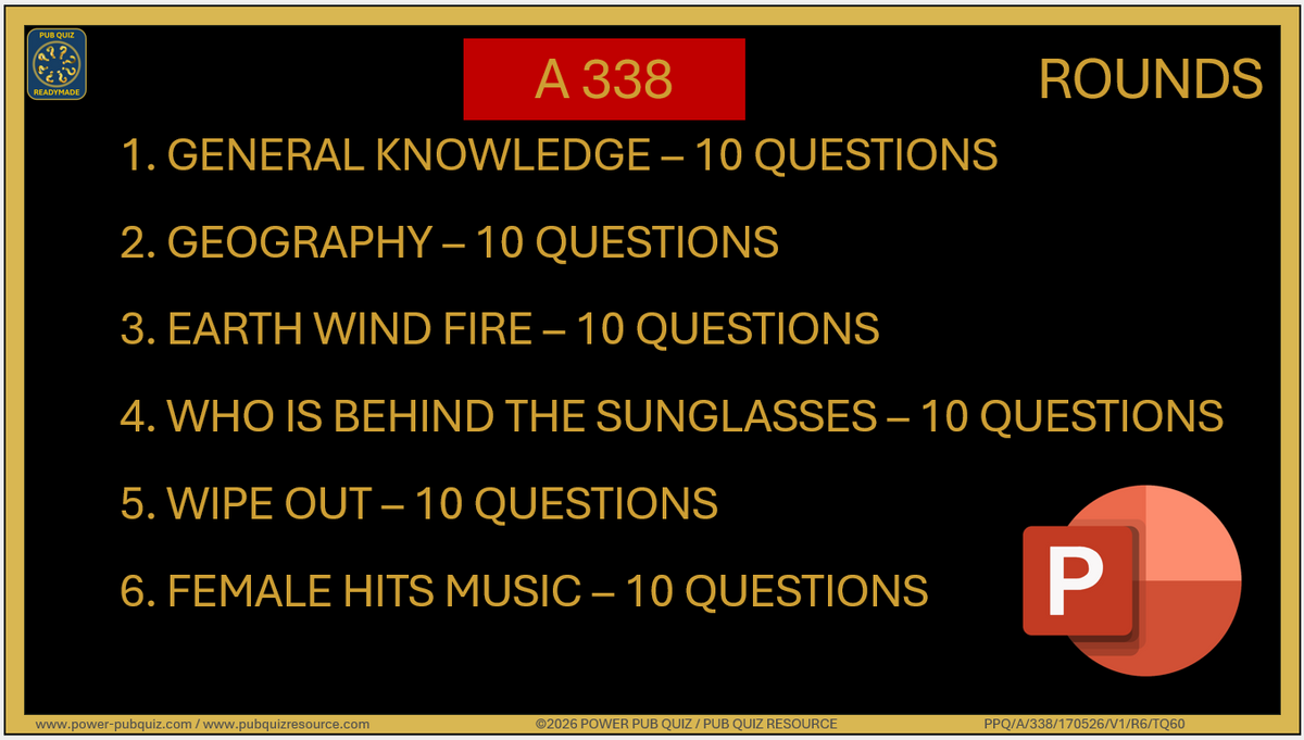 A338 Pub Quiz (17 May 2026) - PowerPoint Format – Power Pub Quiz